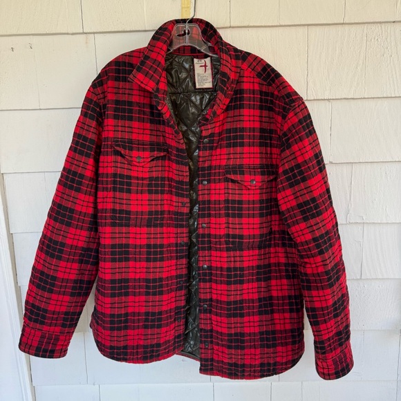 Relwen | Jackets & Coats | Relwen Quilted Flannel Shirt Jacket Red ...